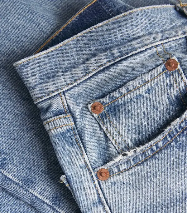 RE-DONE Distressed Mid-rise Straight Jeans
