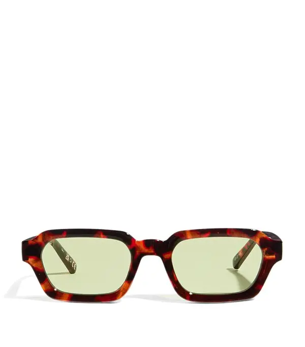 Le Specs Tension Rectangle Sunglasses - Brown