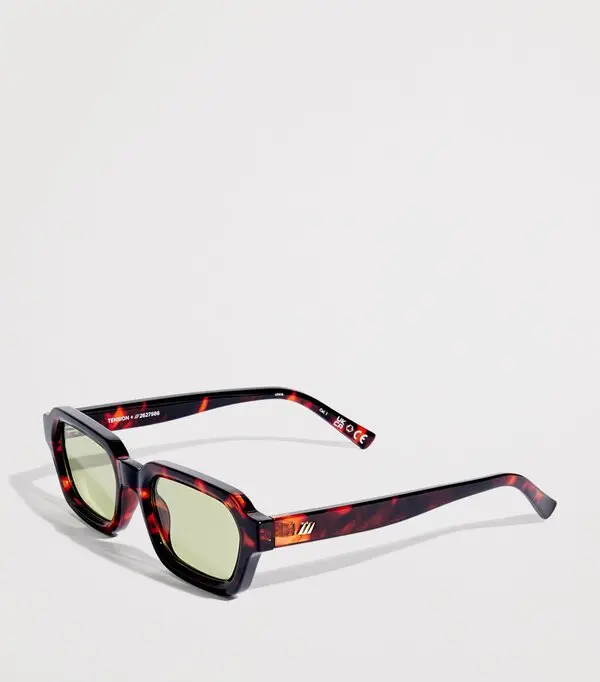 Le Specs Tension Rectangle Sunglasses - Brown