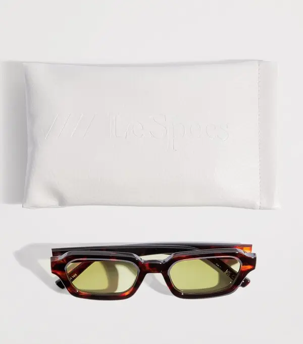 Le Specs Tension Rectangle Sunglasses - Brown