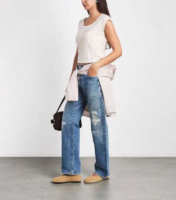 RE-DONE Cotton Cropped Frankie T-shirt