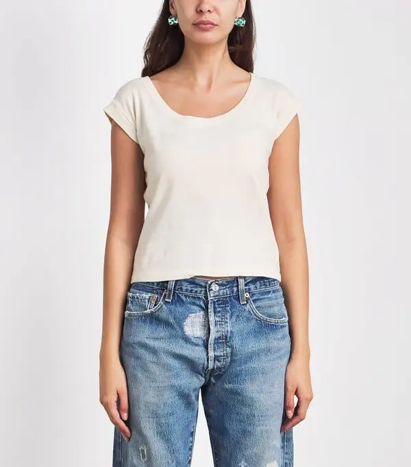 RE-DONE Cotton Cropped Frankie T-shirt