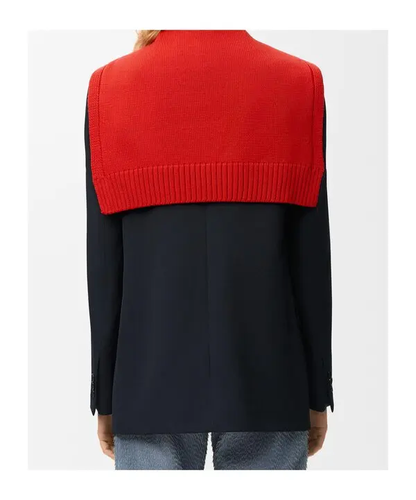 Loewe Double-breasted Knitted-collar Blazer