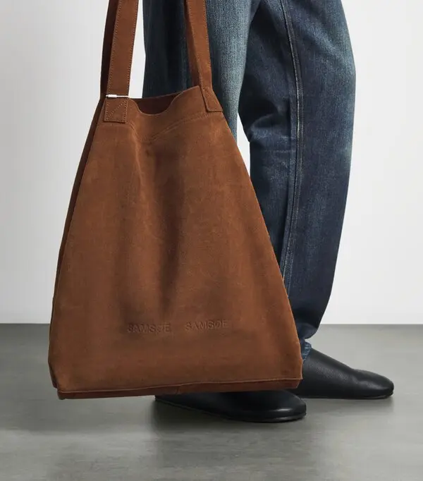 SAMSØE SAMSØE Suede Sadulwich Tote Bag