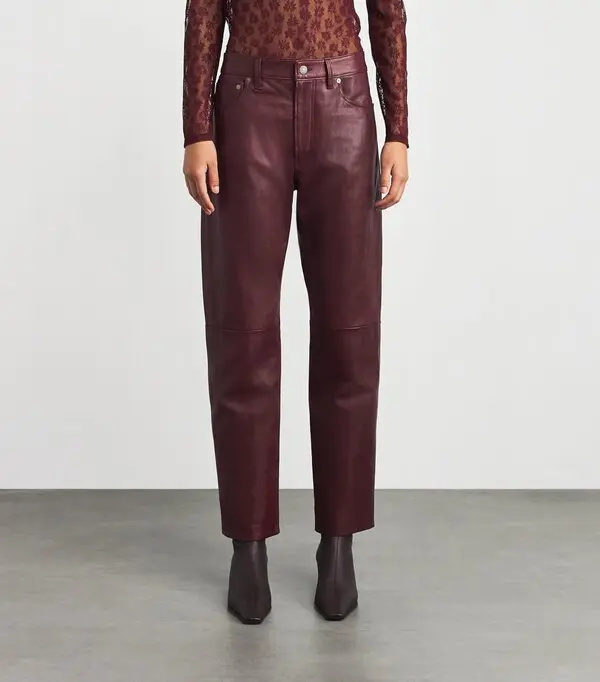 Polo Ralph Lauren Straight Leather Trousers