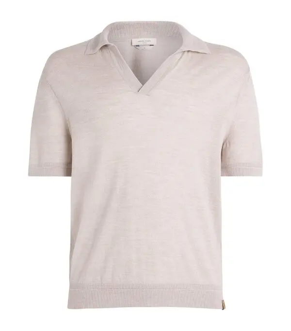 JACOB COHЁN Wool-silk Polo Shirt - Beige
