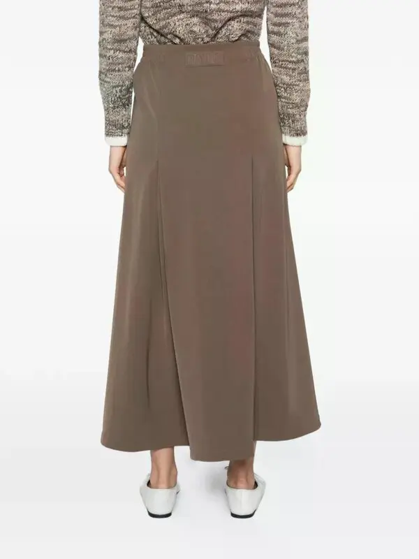 Rains Pleated Logo-patch Maxi Skirt