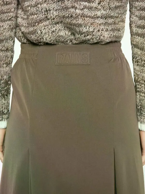 Rains Pleated Logo-patch Maxi Skirt