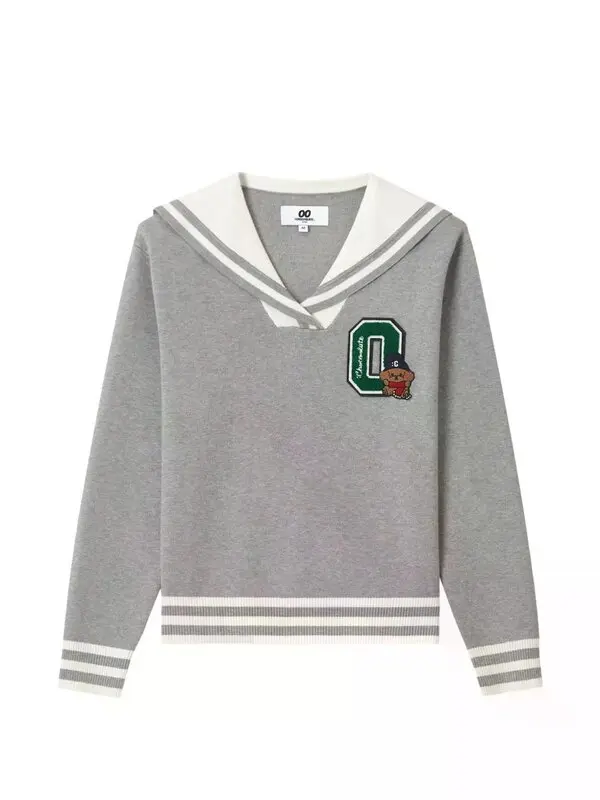 CHOCOOLATE Logo-patch Sailor-collar Sweater - Grey