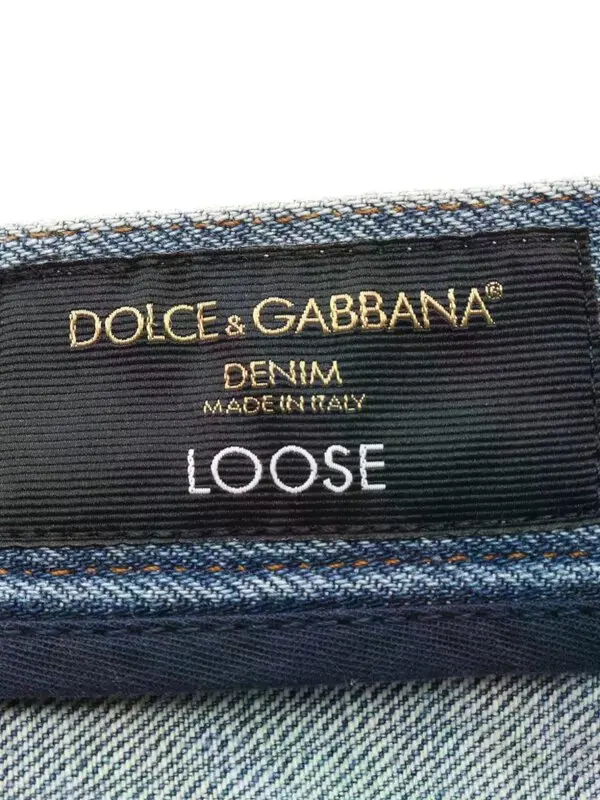 Dolce & Gabbana 2020s Distressed Logo-embroidered Jeans