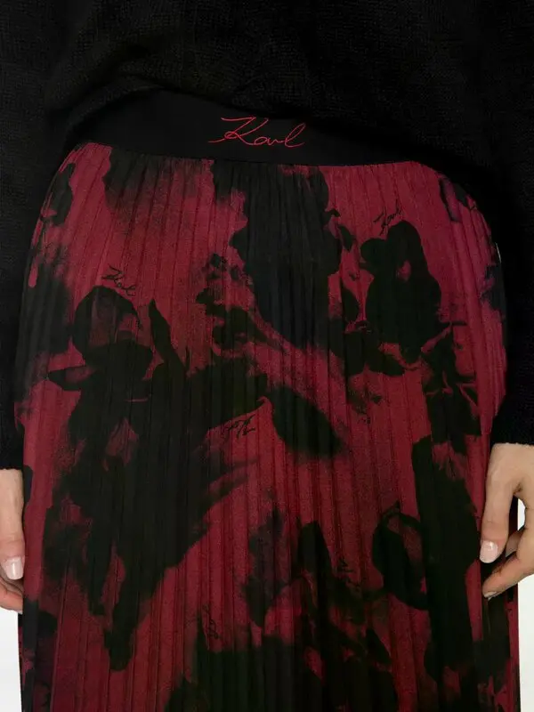 Karl Lagerfeld Floral-print Pleated Skirt