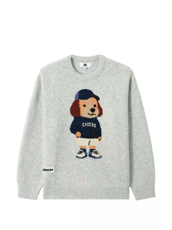 CHOCOOLATE Intarsia-knit Crew-neck Sweater