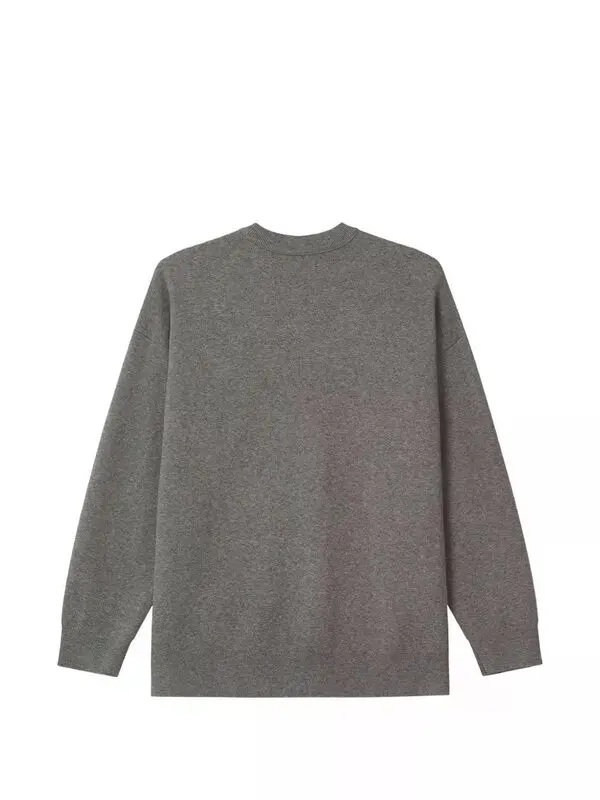 CHOCOOLATE Bear-intarsia Crew-neck Sweater