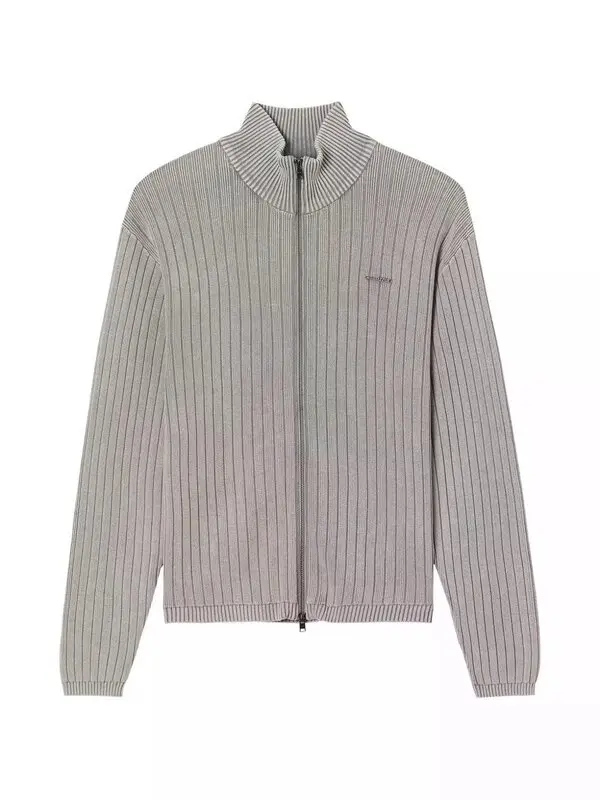 Izzue Ribbed-knit Zip-up Cardigan