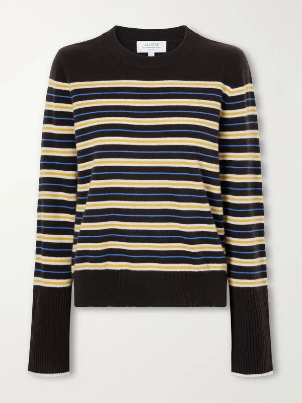 LA LIGNE Lean Lines Striped Cashmere Sweater