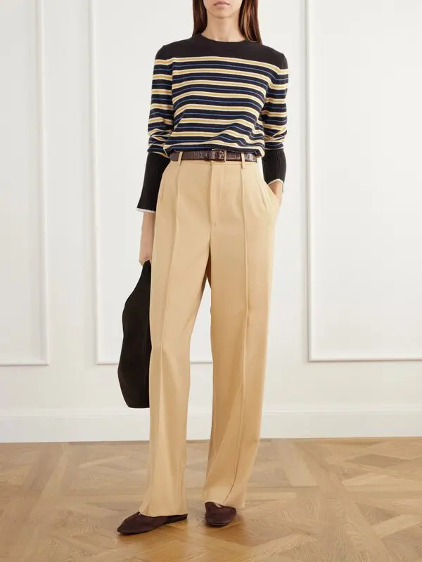 LA LIGNE Lean Lines Striped Cashmere Sweater