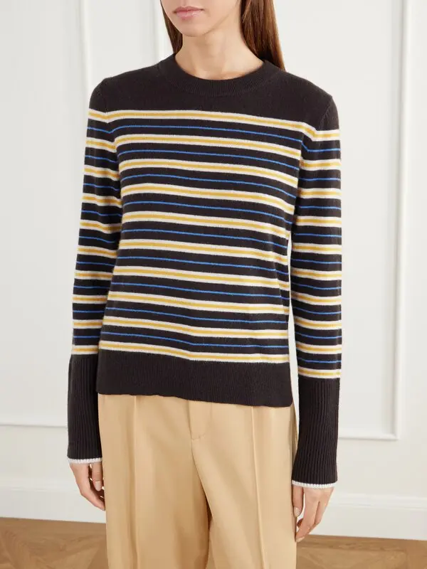 LA LIGNE Lean Lines Striped Cashmere Sweater