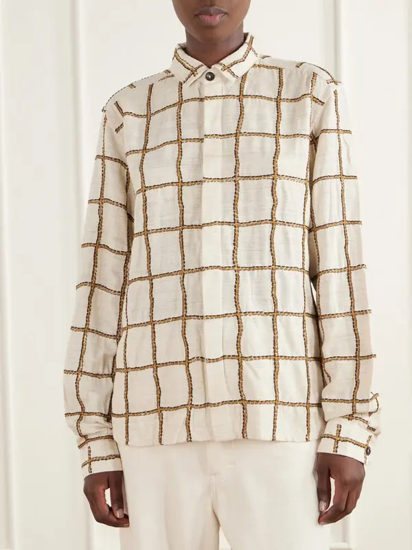 KARTIK RESEARCH Embroidered Woven Silk Shirt