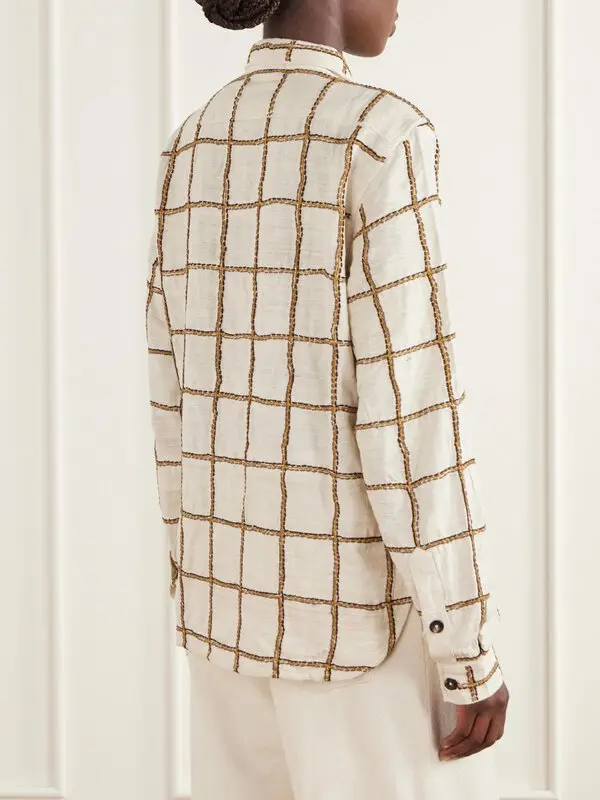 KARTIK RESEARCH Embroidered Woven Silk Shirt