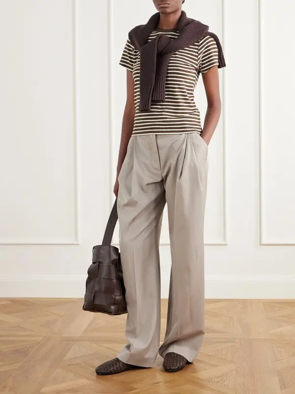 LA LIGNE Striped Cotton-jersey T-shirt