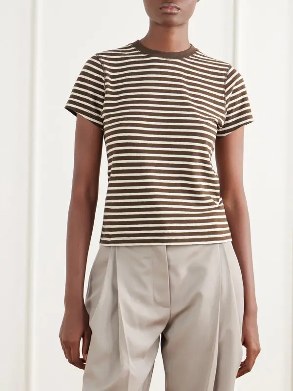 LA LIGNE Striped Cotton-jersey T-shirt