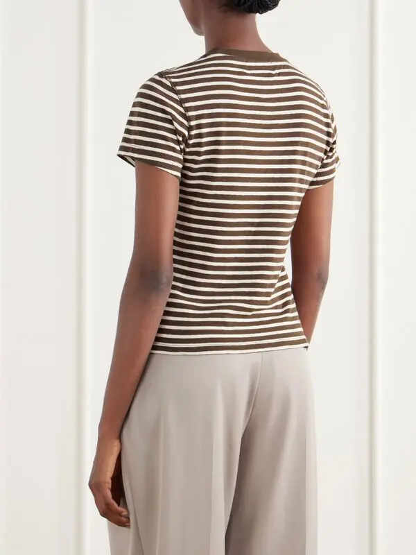 LA LIGNE Striped Cotton-jersey T-shirt