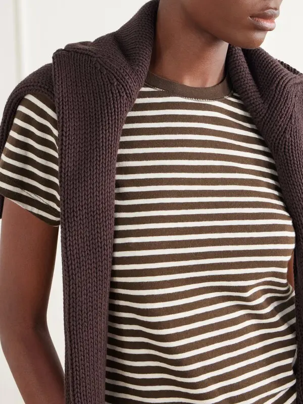 LA LIGNE Striped Cotton-jersey T-shirt