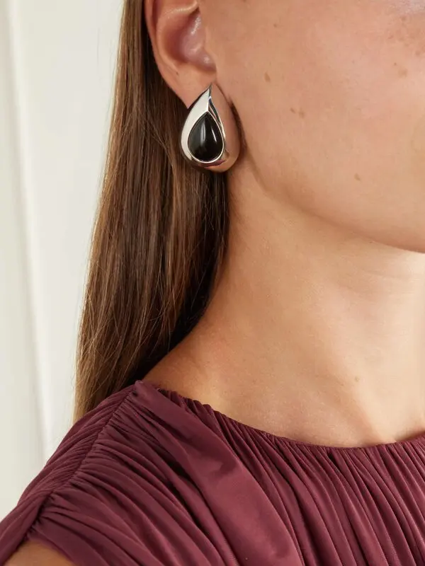 JULIETTA Vale Rhodium-plated Tiger's Eye Earrings