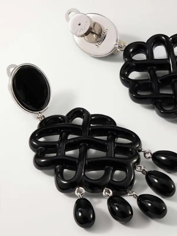 JULIETTA Melina Rhodium-plated Resin Earrings