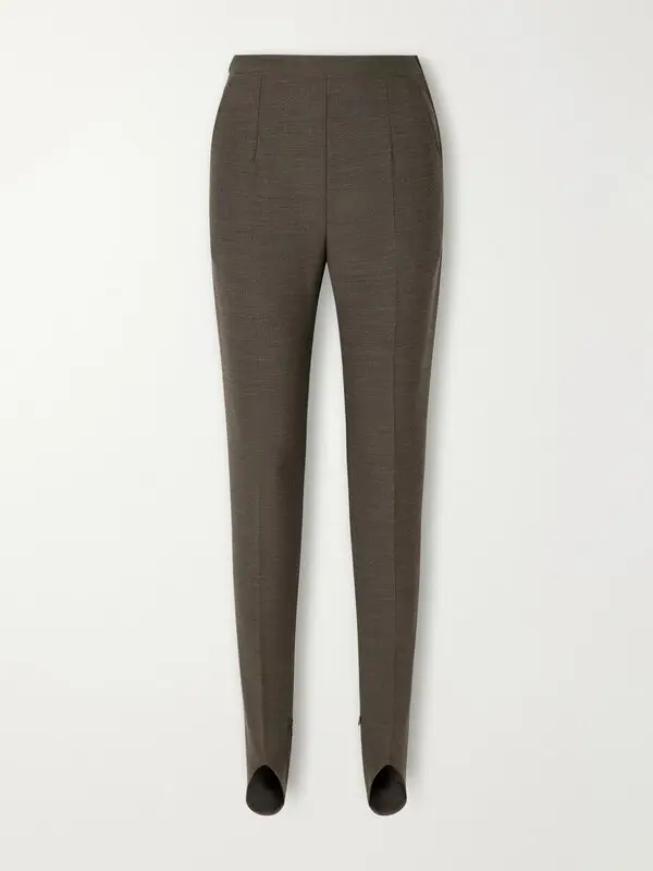 JIL SANDER Wool-blend Stretch-gabardine Straight-leg Stirrup Pants