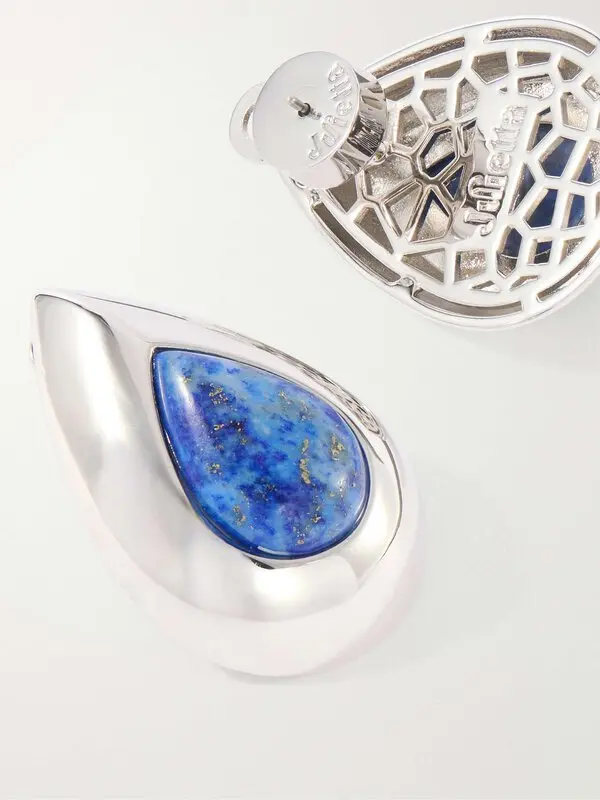 JULIETTA Vale Rhodium-plated Lapis Lazuli Earrings