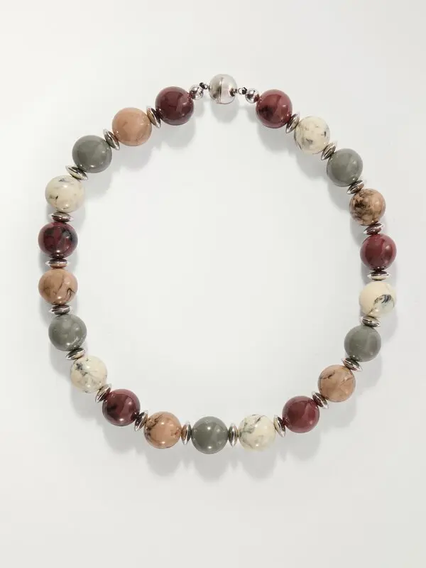 JULIETTA Mavis Rhodium-pleated Beaded Necklace