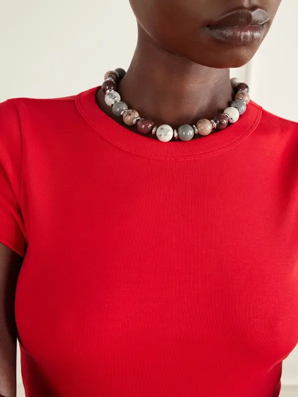 JULIETTA Mavis Rhodium-pleated Beaded Necklace