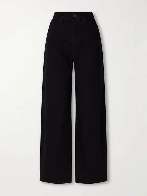 FRAME The Bow Regenerative High-rise Wide-leg Jeans - Black