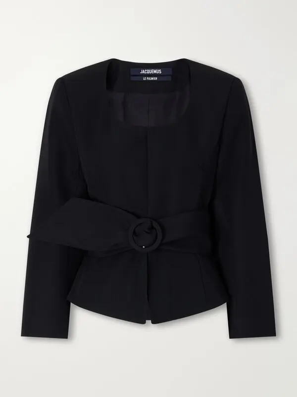 Jacquemus La Veste Miami Belted Wool-crepe Blazer