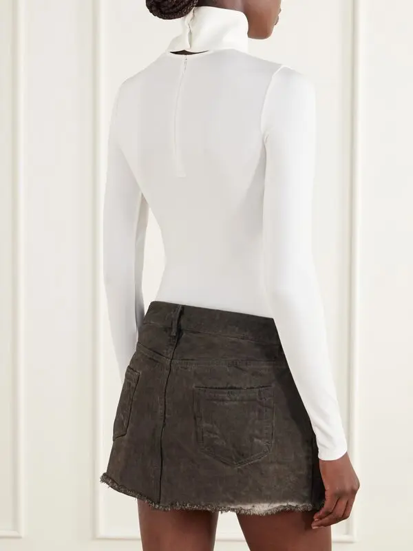 COURREGES Stretch-jersey Mock-neck Bodysuit - White