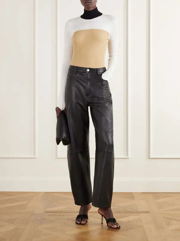 COURREGES Logo-embroidered Ribbed Jersey Sweater