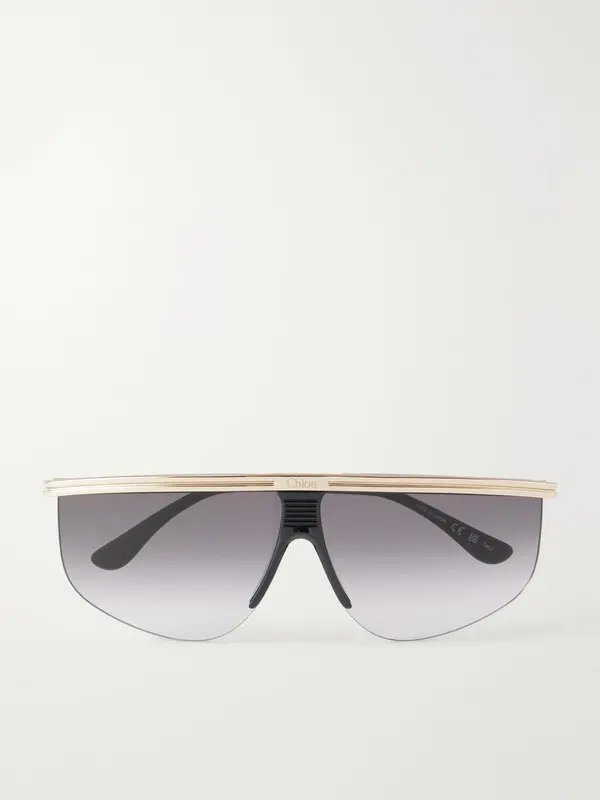 Chloé D-frame Gold-tone Sunglasses - Gray