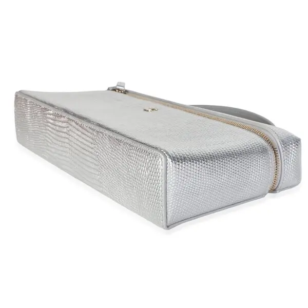 Chanel Lizard Embossed Calfskin Top Handle Slim Vanity With Chain