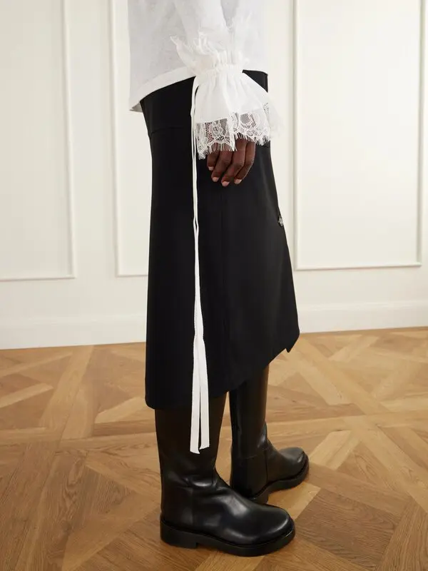 ANN DEMEULEMEESTER Birte Lace-trimmed Cotton Cuffs