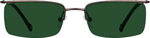 Zenni Rectangle Glasses Titanium Frame - Brown