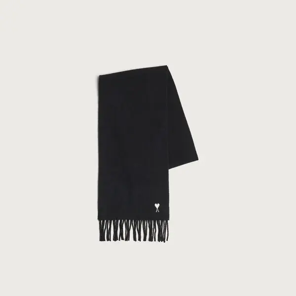 AMI Paris Wool Adc Embroidery Scarf