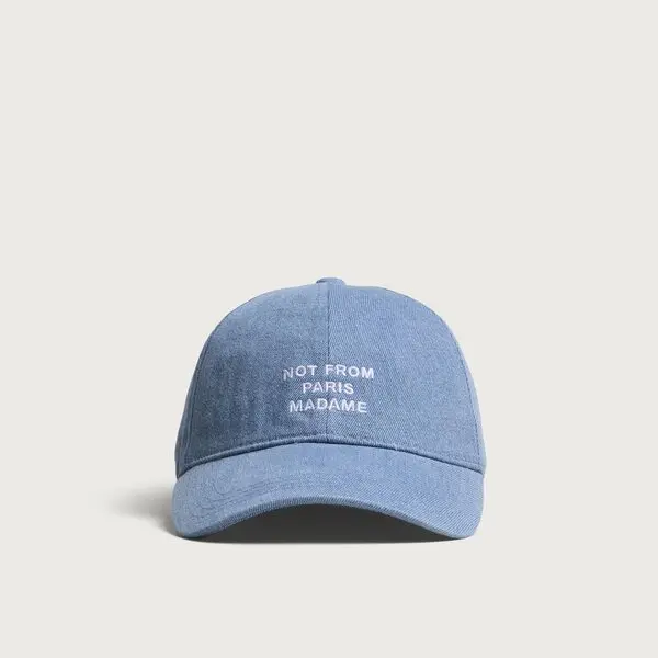 Drole De Monsieur Denim Slogan Cap
