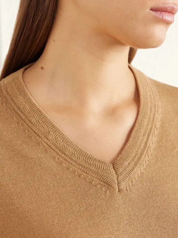 LA LIGNE Ben Silk, Wool And Cashmere-blend Sweater - Camel