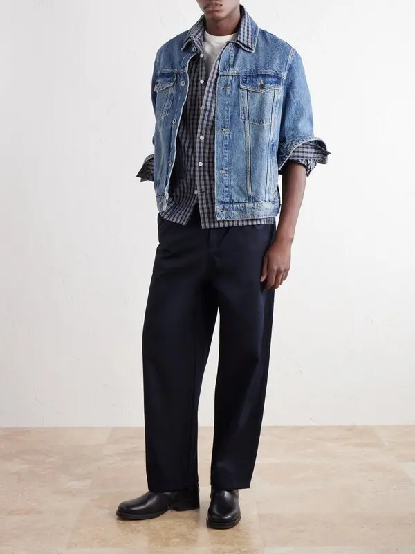 Nn07 Deon 50035 Checked Woven Organic Cotton Shirt - Blue