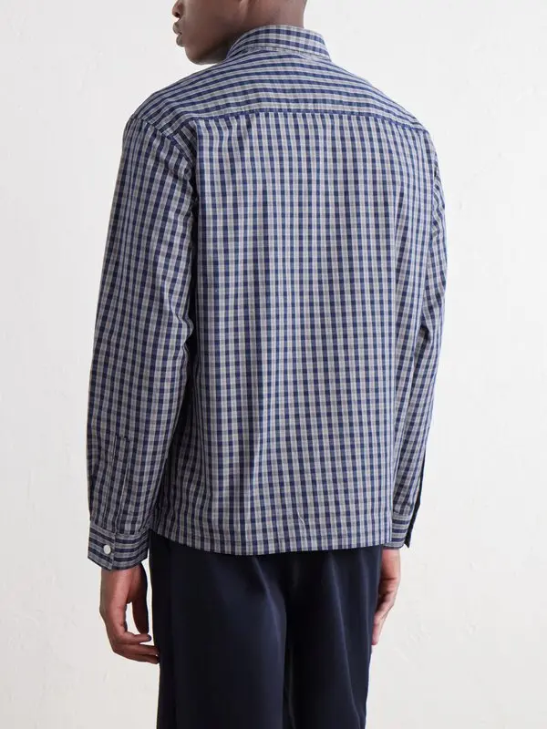 Nn07 Deon 50035 Checked Woven Organic Cotton Shirt - Blue