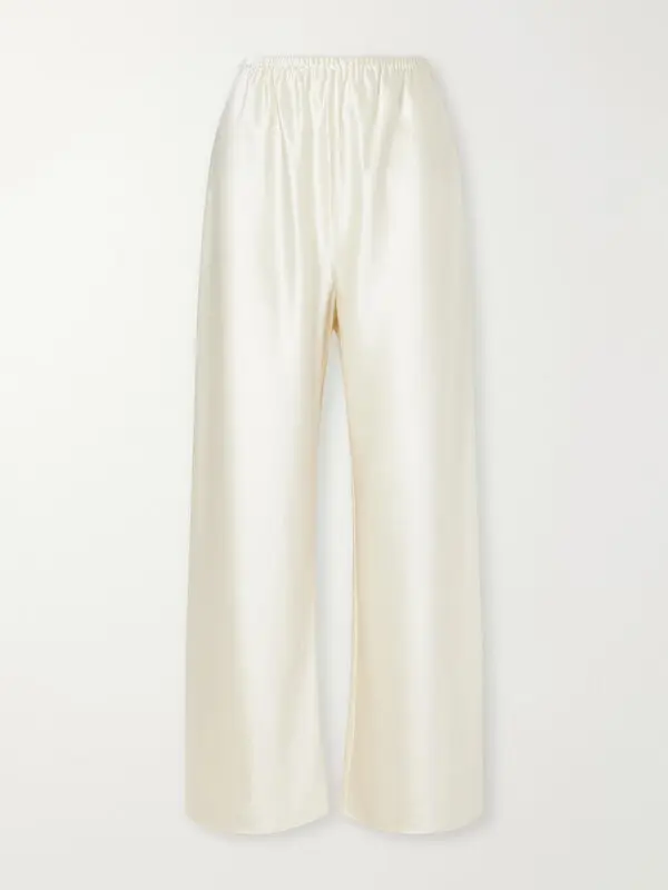 ALMADA Bias Satin Wide-leg Pants - Neutrals