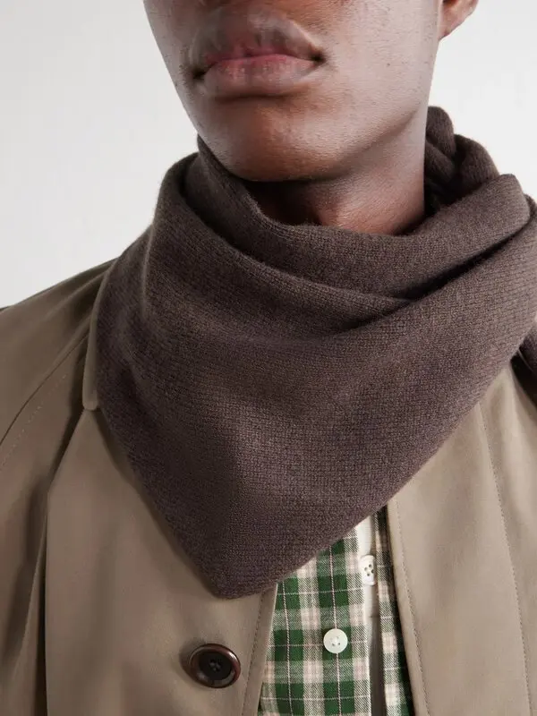 Nn07 Triangle 6623 Wool Scarf - Brown
