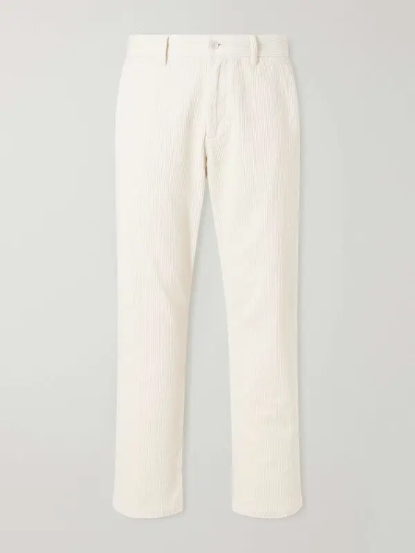 Nn07 Aden 50004 Straight-leg Organic Cotton-corduroy Trousers - Ecru