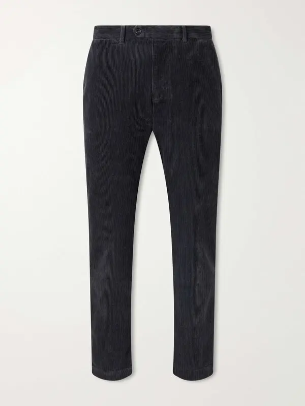 Hartford Taylor Tapered Cotton Corduroy Suit Trousers - Gray